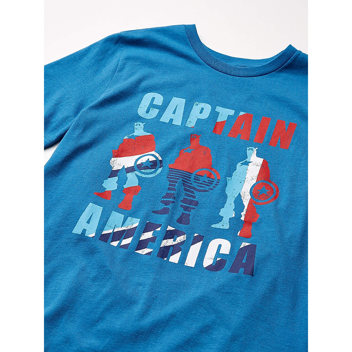 Amazon Essentials Disney | Marvel | Star Wars Boys' Short-Sleeve T-Shirts (Previously Spotted Zebra), Pack of 4, Marvel Heroes Print, X-Small