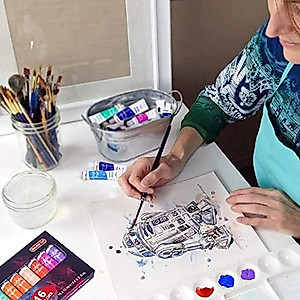 Shuttle Art Acrylic Paint Set, 16 x12ml Tubes Artist Quality Non Toxic Rich Pigments Colors Great for Kids Adults Professional Painting on Canvas Wood Clay Fabric Ceramic Crafts