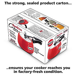 Hawkins Ceramic CTR 30 Coated Contura Pressure Cooker, 3 L, Red