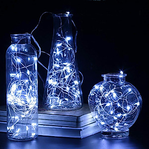 3 Pack Fairy Lights Battery Operated 6.6ft 20 Led Mini String Lights Silver Wire Starry Lights for DIY Wedding Party Festival Halloween Christmas (Cool White)