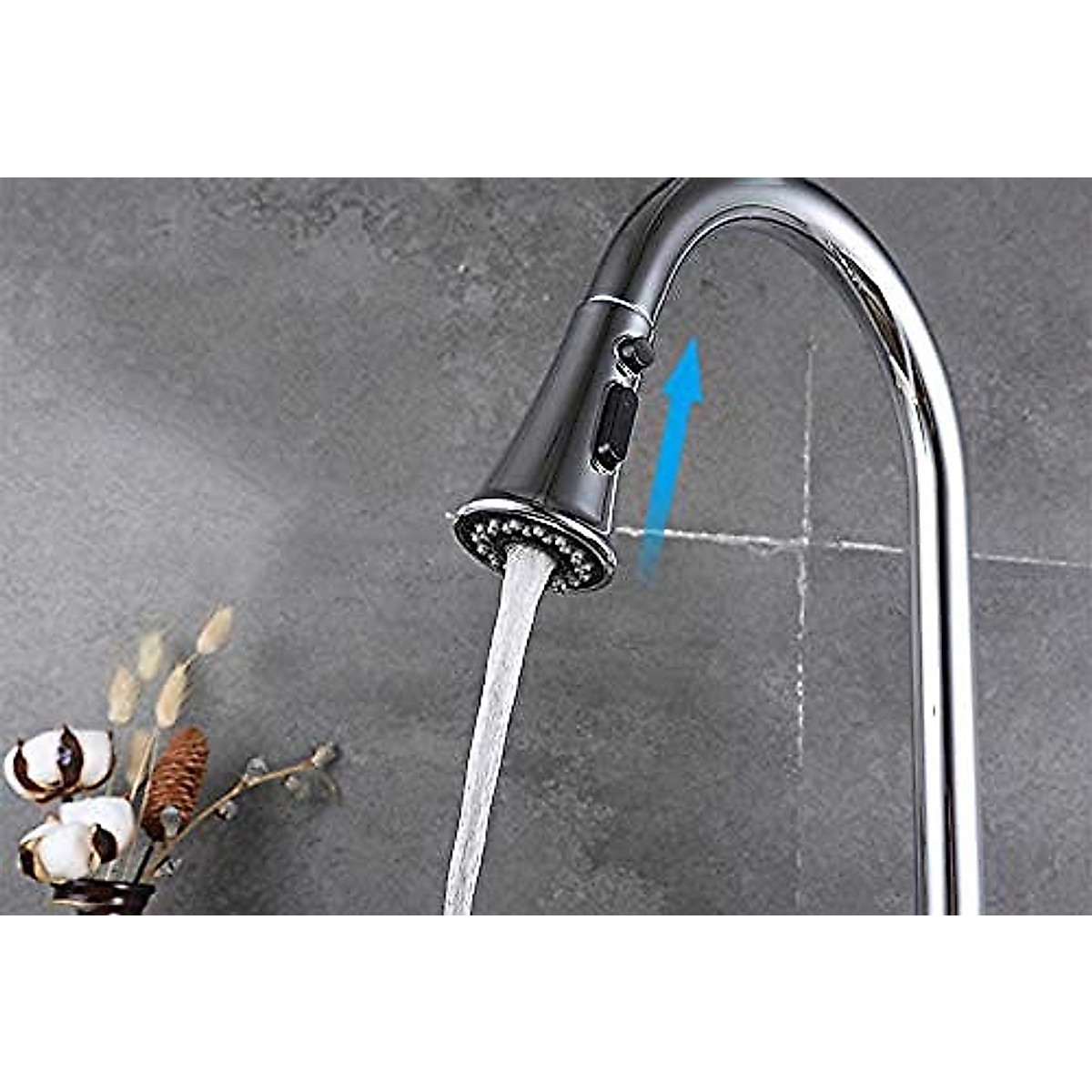 ShiSyan Y-LKUN Kitchen Vegetable Pot Taps Pull Type Rotate Faucet The Two Mode Nozzle Cold Heat Mixing Valve Sink Single Handle Water-tap