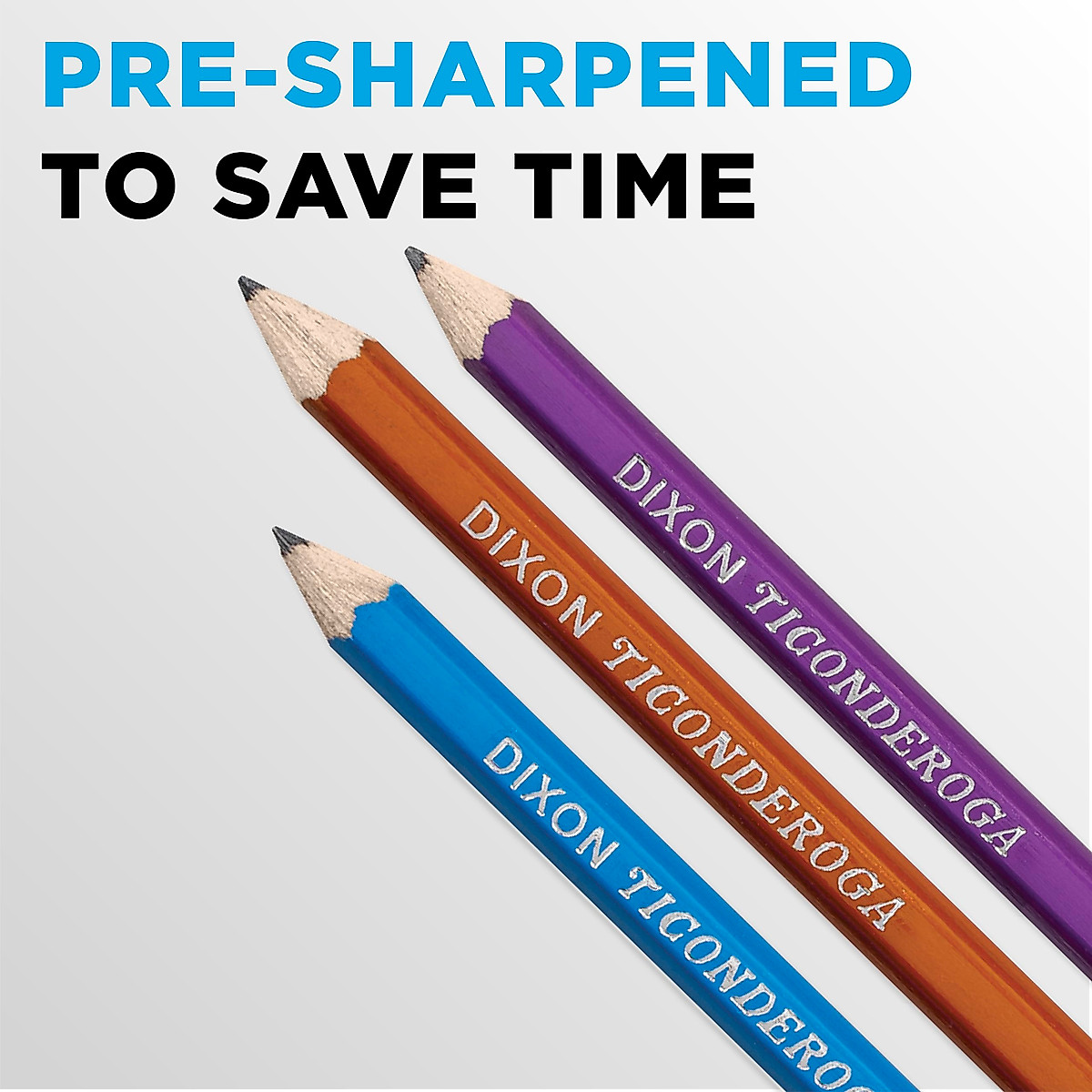 TICONDEROGA Pencils, Wood-Cased Graphite, #2 HB Soft, Pre-Sharpened, Assorted Color Barrels, Black Lead, 10-Pack (13932)