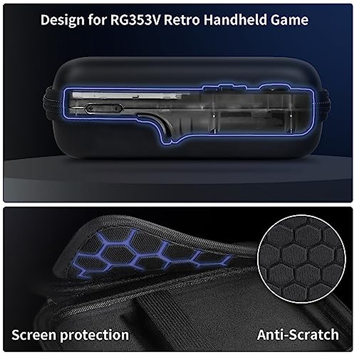 PAIYULE Travel Case Compatible with RG353V/ RG35XX/ RG353VS Retro Handheld Game Console, Handheld Emulator Storage Holder Organizer, Android Game Console Carrying Bag (Box Only)