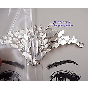 face jewels for makeup Festival Wedding Face Gems Temporary Tattoos mermaid halloween Bindi Fusion Headpiece Body Jewellery bindi face jewel(Topaz gold/SR16)