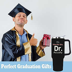 sxmluedn It's Miss Ms Mrs Dr Actually Tumbler Phd Granduation Gifts Men Women Doctor Doctorate Degree Tumbler Coffee Mug 40oz with Handle and Straw