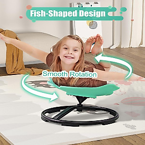 Luanka Kids Swivel Chair Sensory,Autism Chairs for Kids,Sensory Spinning Chair for Kids Autism,Toddler Coordination Sensory Products for Ages 3 Years and UP,Gifts for Kids with Autism (Green)