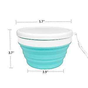 ECOmorning 30oz/900ml Silicone Collapsible Bowls Silicone Food Storage Containers with Lids Collapsible Lunch Box Containers, Microwave, Freezer Safe