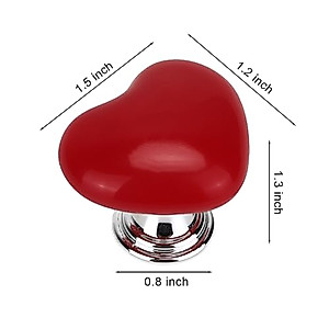 Love Heart Shaped Toilet Tank Button Toilet Press Tool Women Manicures Toilet Lid Cover Lifter Handle Sticky Drawer Pull Handle Toilet Flush Tank Button Aid Bathroom (Red)