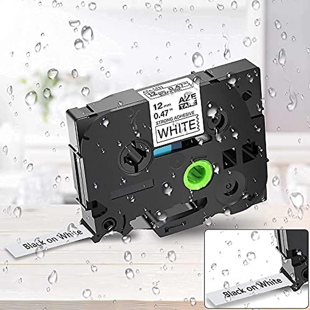 GREENCYCLE 15 Pack Compatible for Brother P Touch TZe-231 AZE 231 TZS231 TZ-S231 1/2" 12mm 0.47 inch Laminated Black on White TZ TZe Label Tapes Used in P Touch PTH110 PT-D200 PTD600 D400