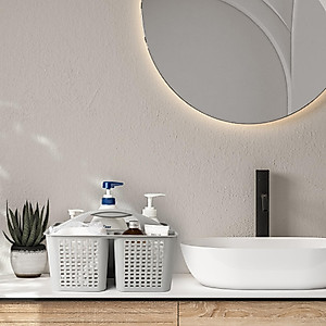 Tiawudi Portable Shower Caddy, Caddy Organizer with Handle, Plastic Shower Basket Hold Soap, Shampoo, Hair Supplies and Beauty Products, Cleaning Supplies Organizer for Home, Dorm, Shelf and Cabinet