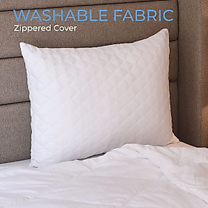 Diamond Elegant Bed Pillows for Sleeping Queen Size 4 Pack Pillows, Hotel Pillows for Side Back & Stomach Sleepers, 100% Cotton Cover, Microfiber Washable Queen Pillows Set of 4