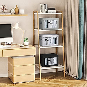 DIMJ Storage Bins with Lids, Foldable Sorage Bin for Closet, Storage Baskets with Window, Fabric Storage Bins with Handle for Clothes, Books, Baby items (Grey, Set of 4)