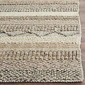 SAFAVIEH Natura Collection 4' x 6' Beige NAT101A Handmade Moroccan Boho Tribal Wool & Cotton Area Rug