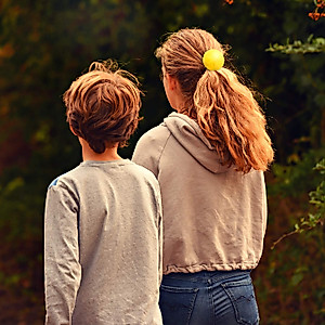 WILLBOND Pom Pom Fur Ball & Elastic Hair Ties - 16 Pieces Fluffy Scrunchies & Ponytail Holders for Women, Hair Accessories (Color Set 1)