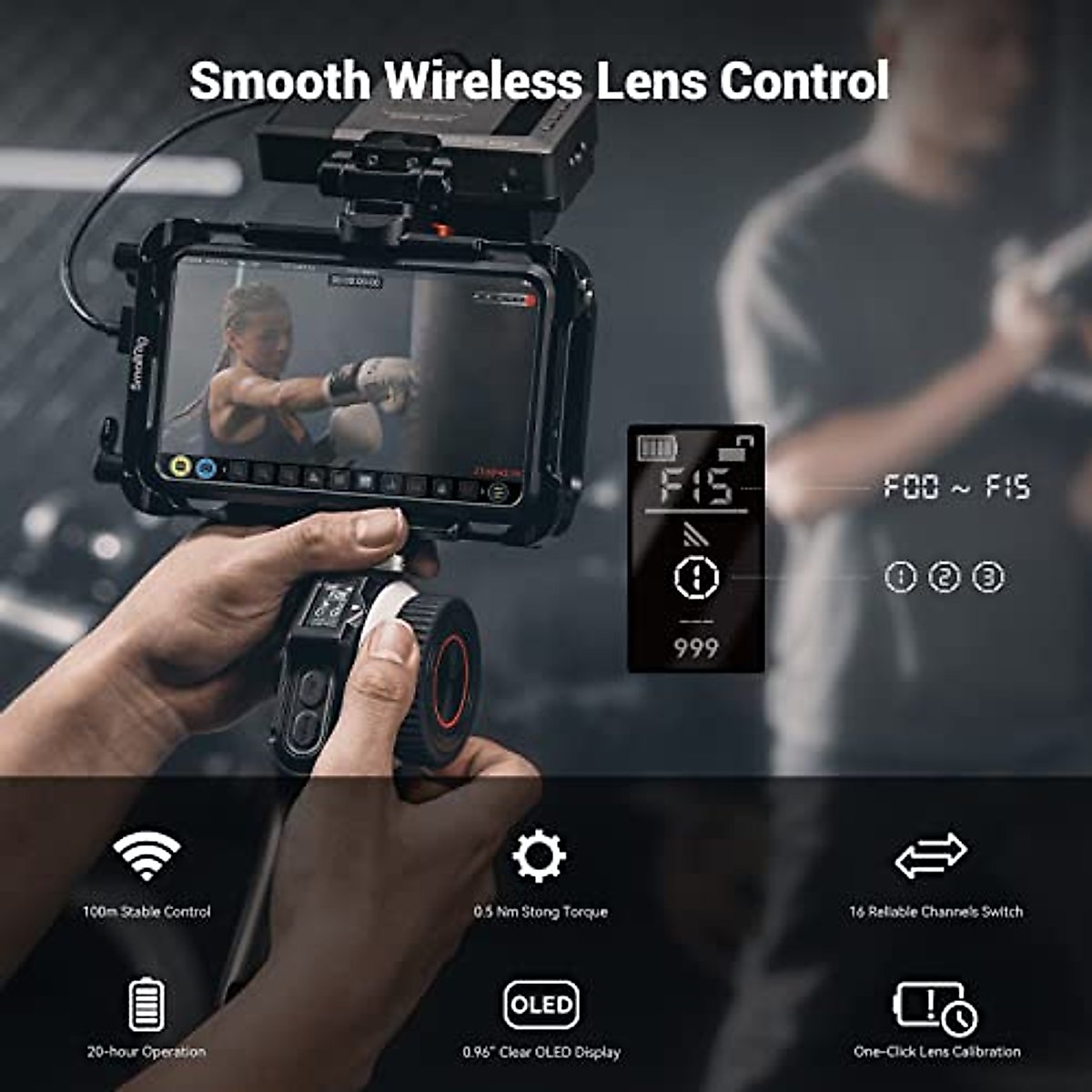SmallRig MagicFIZ Wireless Follow Focus Basic Kit with Handwheel Controller and Receiver Motor, 100m / 328ft Remote Focus Control for DSLR and Cine Lenses - 3781