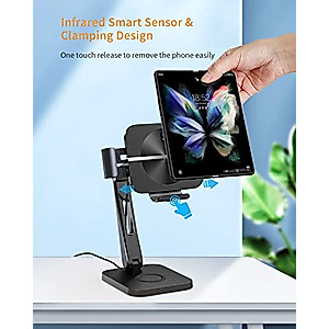 MAKAQI Wireless Charging Station for Z Fold 4/3/2, [3 Coils] 2 in 1 Fast Wireless Charger Stand for Samsung Galaxy Z Fold Series, Galaxy Buds 2 Pro/Buds Pro/Buds 2 / Buds Live