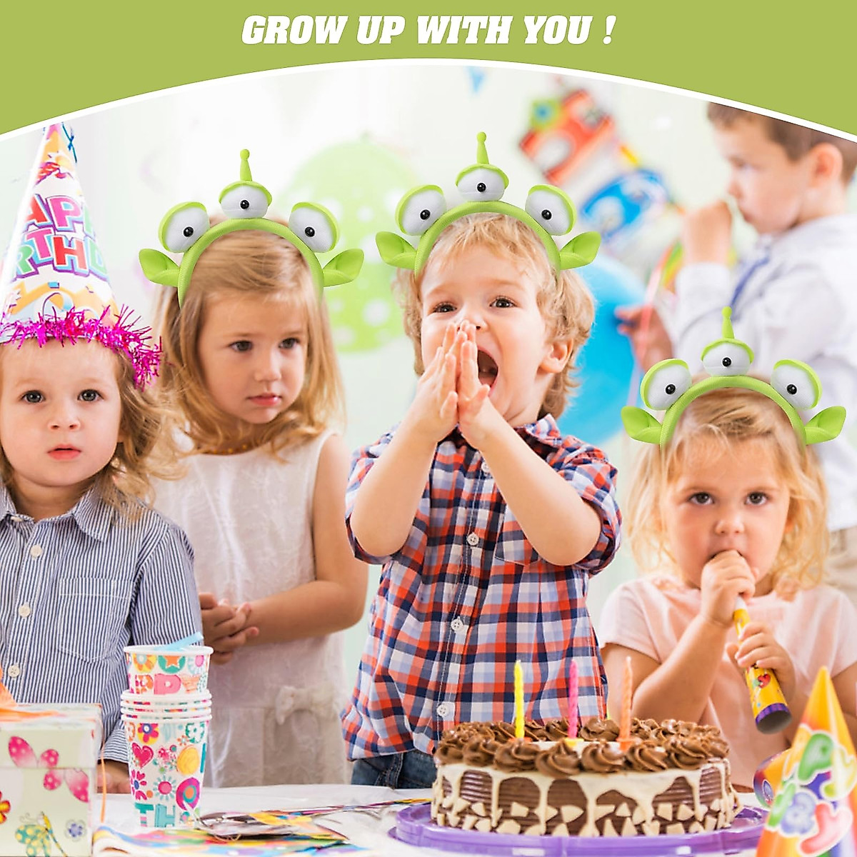 Three-eyed Alien Monster Toy Headband Cute Plush Headband Headwear for Themed Party Girls and Kids (1 Pcs)