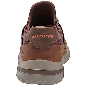 Skechers USA Men's Men's Delson 3.0-Ezra Leather Bungee Lace Slip On Sneaker, CDB, 11 X-Wide