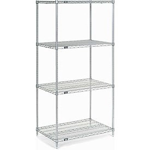Global Industrial Chrome Wire Shelving, 30inchesW X 18inchesD x 74inchesH