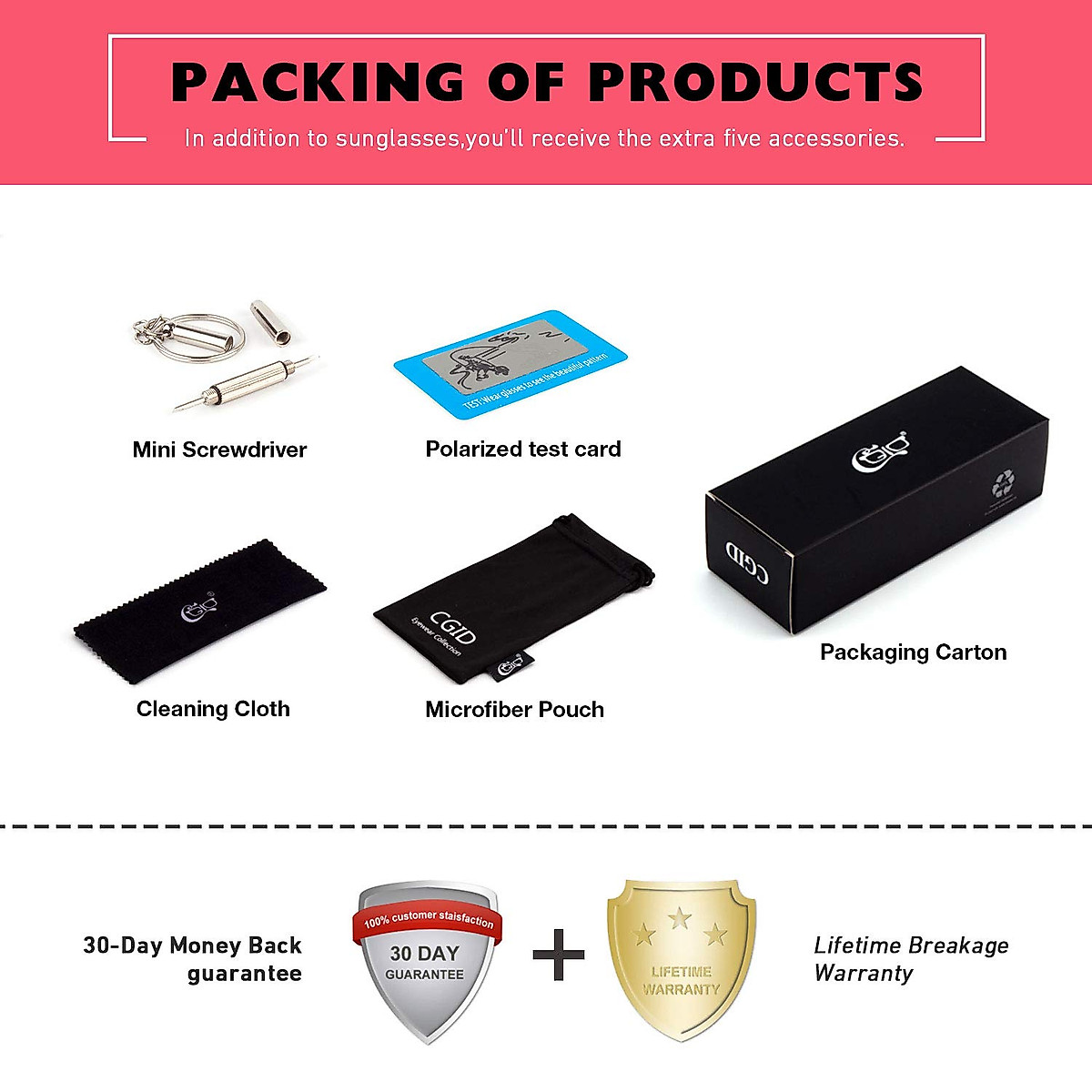 CGID Night Vision Driving Glasses Women Anti Glare Headlight Glasses Polarized UV400