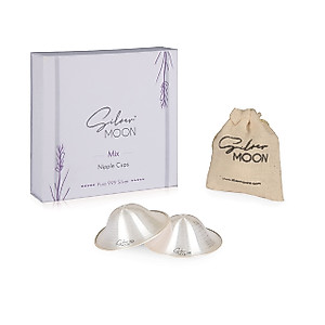Silver Moon 999 Pure Silver Nursing Cups - Nipple Covers for Healing - Newborn Breastfeeding Essentials Nursing Breast Shields - Nipple Protector Mix