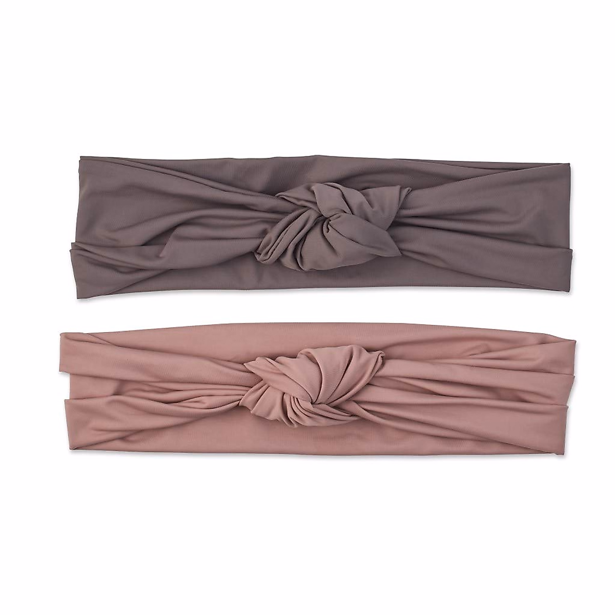 Scunci by Conair Soft Knot Headwraps in Neutral Mauve and Dark Grey, 2 Count