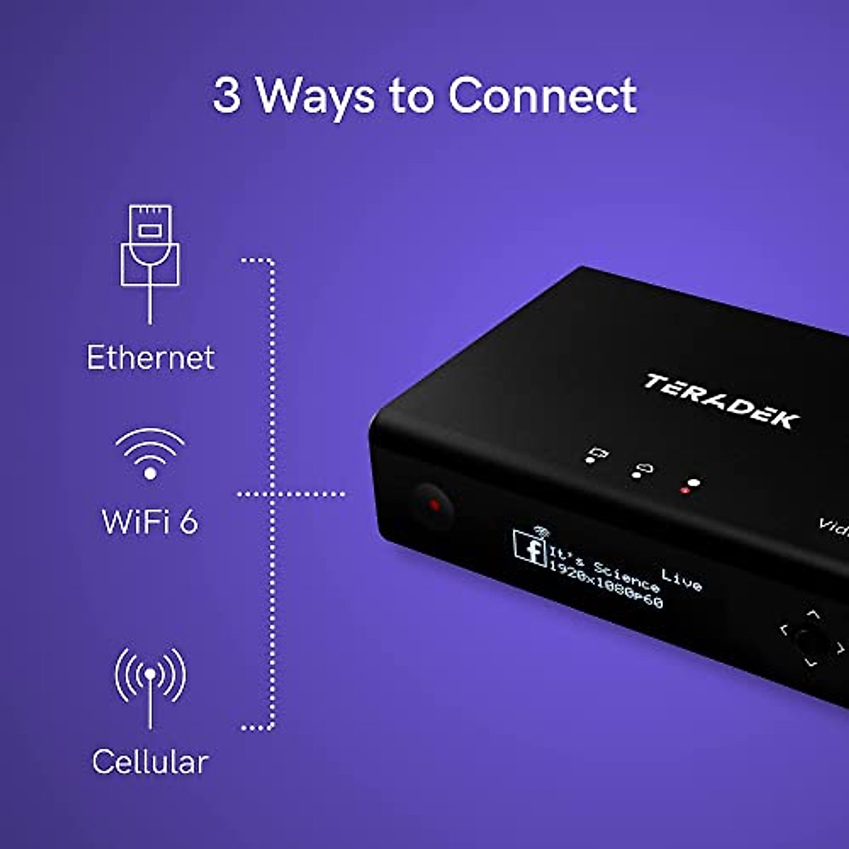 Teradek Vidiu X Ultra-Slim HD Live Streaming Encoder, Stream Live 1080p Video on Facebook, YouTube and More with Network Bonding and H.264 Compression, HDMI, RTMP(S), USB-C Power Input