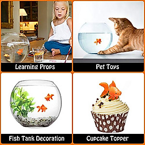 Sumind Artificial Aquarium Fishes Plastic Fish Realistic Artificial Moving Floating Orange Goldfish Fake Fish Ornament Decorations for Aquarium Fish Tank (30 Pieces)