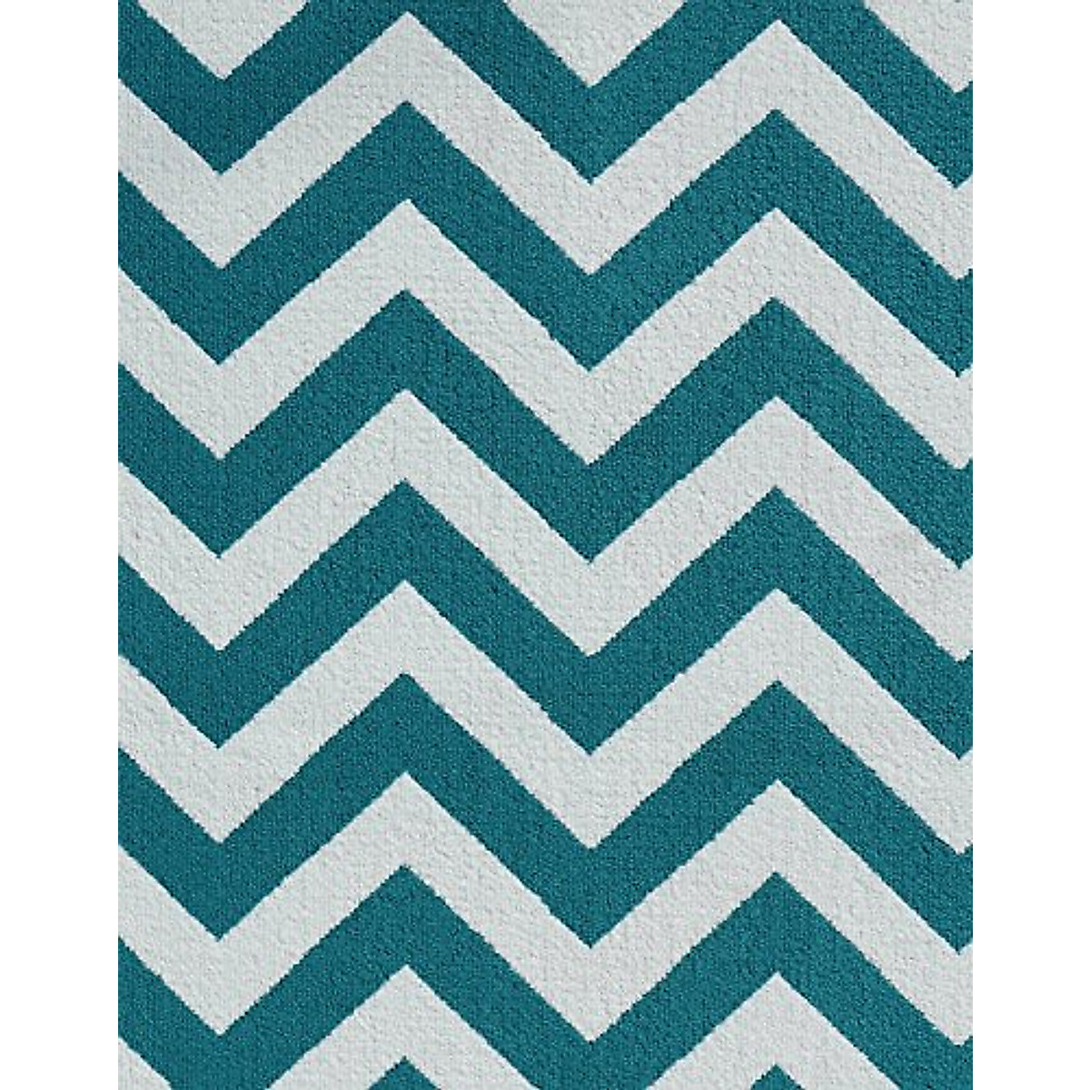 Garland Rug Large Chevron Area Rug, 5 by 7-Feet, Teal/White