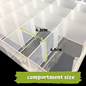 Bead Organizers and Storage - Plastic Compartment Tackle Art Bin Rock Craft Screw Thread Small Parts Collection Box Containers with Lids for Kid 2 Packs 36 Grids
