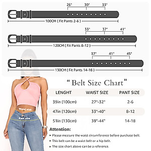 AWAYTR Rhinestone Buckle Belt for Women - PU Leather Plus Size Belts for Jeans and Dress (Black,100cm)