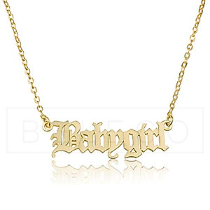 Beleco Jewelry Old English Name Necklace Custom Made Any Name