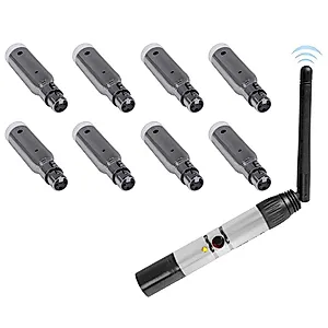 Rockville DMX-WTR Wireless DJ DMX Lighting Transmitter+8) Rechargeable Receivers