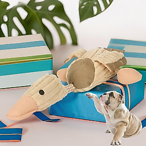 Cyrank Plush Dog Toy, Squeaky Dog Toys Cute Duck Shape Dog Chew Tough Toy Tug of War Dog Toys Stuffed Animal Dog Toys Puppy Teething Toys Durable Interactive Dog Toys for Small Medium Large Dogs