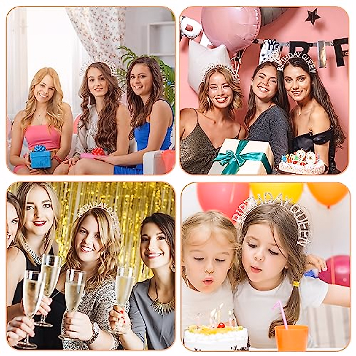 WLLHYF Birthday Crown for Women, Birthday Tiaras Rose Gold Birthday Queen Headband Princess Crown for Girls Birthday Party Accessories