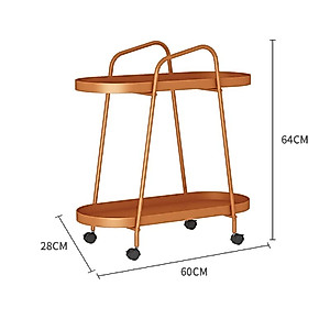SLNFXC Wheeled Trolley Side Cabinet Mobile Coffee Table Living Room Sofa Small Bedside Table Office Balcony Outdoor Furniture (Color : D, Size : 60 * 64cm)