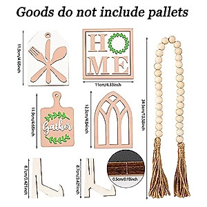 9 PCS Home Family Tiered Tray Decor Set for All Seasons-Rustic Wooden Tiered Tray Sign Decorative for Home Kitchen Table Shelf Bar