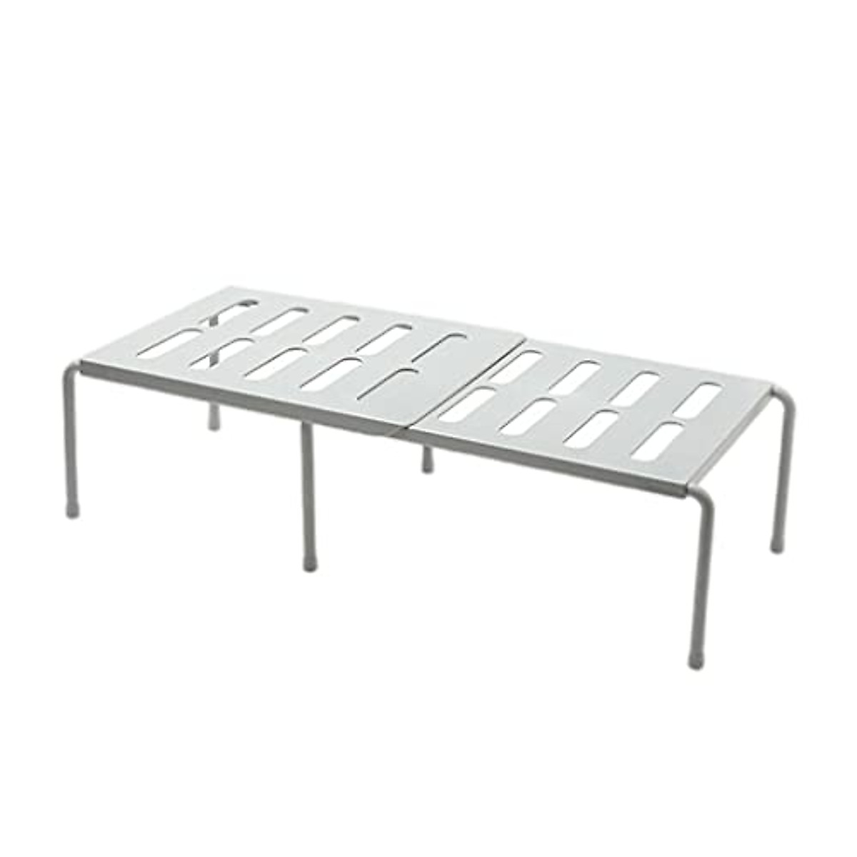 Generic Expandable Storage Rack Scalable Design Shelf Multifunctional for Cabinet Kitchenware, Gray