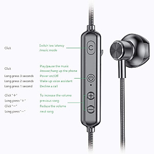 Bluetooth Headphones Neckband,100 Hours Long Battery Life,Built-in Noise Cancelling Microphone,Wireless Neckband Headset for Sports Behind Neck Headphones Stereo for Android Waterproof Neck Headset