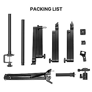PICTRON Live Broadcast Boom Arm, ULANZI Flexible Desk Mount Camera Arm Clamp Webcam Stand, Microphone Boom Arm for Blue Yeti Snowball Yeti Nano, Webcam, Camera, LED Light, Voice Recording, Podcasting