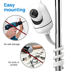 Koroao Baby Monitor Mount for HelloBaby HB65/HB66/HB248 and ANMEATE SM935E /Bonoch Baby Monitor Camera, Versatile Twist Mount Without Tools or Wall Damage