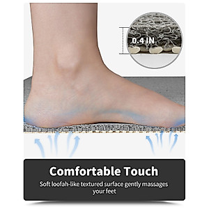 Non-Slip Bathtub Mat, 17x 30 Inch, Shower Mats for Bath Tub, PVC Loofah Bathroom Mats for Wet Areas, Quick Drying