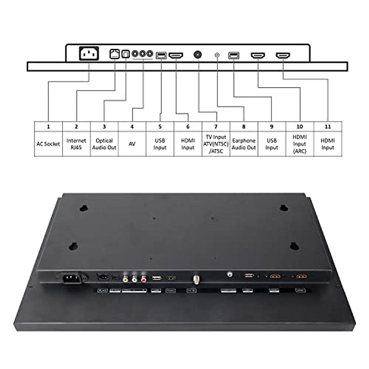 Soulaca 22 inches webOS Bathroom Smart Mirror TV Shower Waterproof IP65 Full HD HDTV(ATSC) Tuner Wi-Fi & Bluetooth with Alexa Built-in 2023