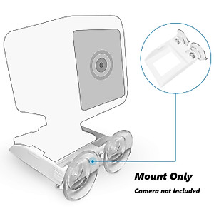 v3 Wyze Compatible Secure Suction Mount (Camera Not Included) – Bracket Shelf with Dual Suction Cups Allows 360 Swivel – Affixes to Window Glass, Mirror, and Smooth Surfaces by Arthon (v3, 1 Mount)