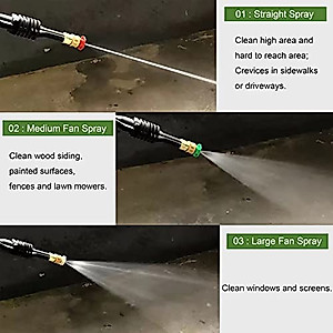 Raincovo Pressure Washer Nozzles Tips Set, 5 Degrees Nozzles with 2 Second Story Nozzles, 1/4 Inch Quick Connect, 7 Pack, Orifice 3.0