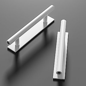 kwa heri 8 Pack Self-Stick Push Pull Helper White Hidden Cabinet Handle ABS Plastic Door Window Wardrobe Handle Instant Cabinet Drawer Furniture Handles (8, White)