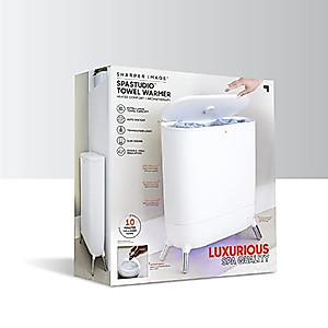 Sharper Image SpaStudio Towel Warmer, Heated Comfort + Aromatherapy, Large Capacity, Warms 3 Towels, Bath Sheets, Bath Robe, Auto Shutoff, Quick Heating, Essential Oil Diffuser Discs
