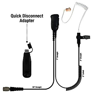 Sheepdog Quick Disconnect Police Lapel Mic, Compatible with Motorola APX 6000 APX 7000 APX 8000 and APX 4000 Radios, Law Enforcement Earpiece Headset