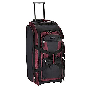 Travelers Club Xpedition 30 Inch Multi-Pocket Upright Rolling Duffel Bag, Crimson Red, 30" Suitcase