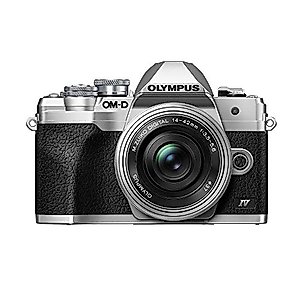 OLYMPUS E-M10 Mark IV Silver Micro Four Thirds System Camera M.Zuiko Digital ED 14-42mm F3.5-5.6 EZ kit 20MP Sensor 5-Axis Image Stabilization 4K Video Wi-Fi